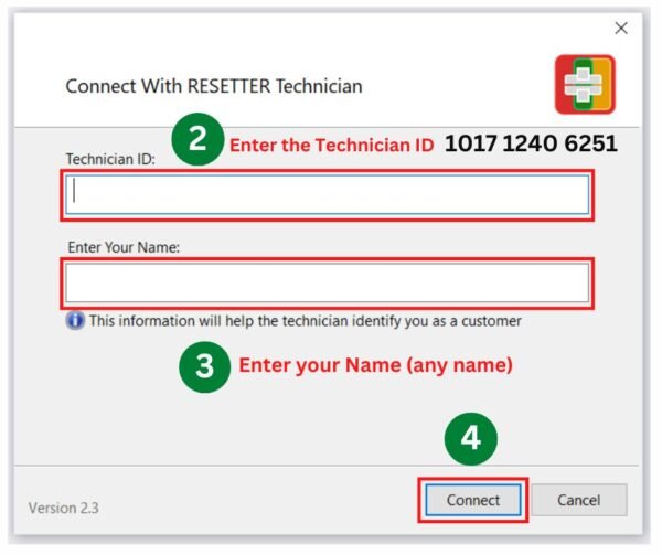 ONLINE printer RESET – resetter